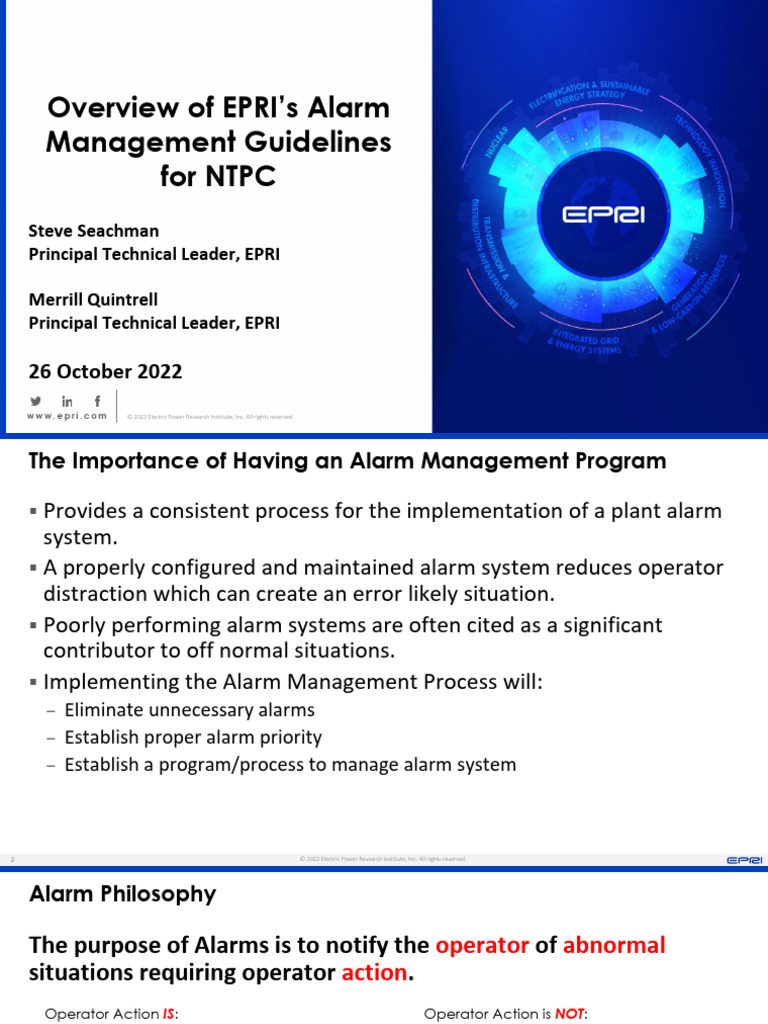Alarm MGMT Guidelines Webcast 10-26-22 For NTPC | PDF | Databases