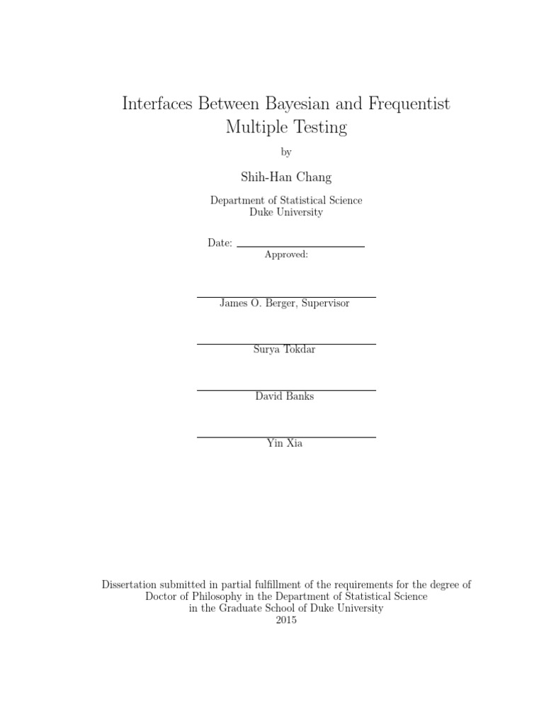 CHANG Duke 0066D 13207 | PDF | Bayesian Inference | P Value
