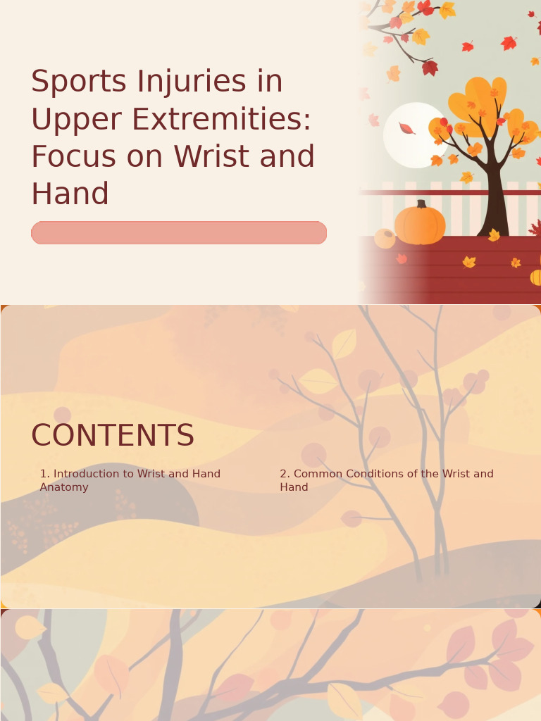 Upper Extremity Sports Injuries: Wrist & Hand | PDF | Hand | Medical ...