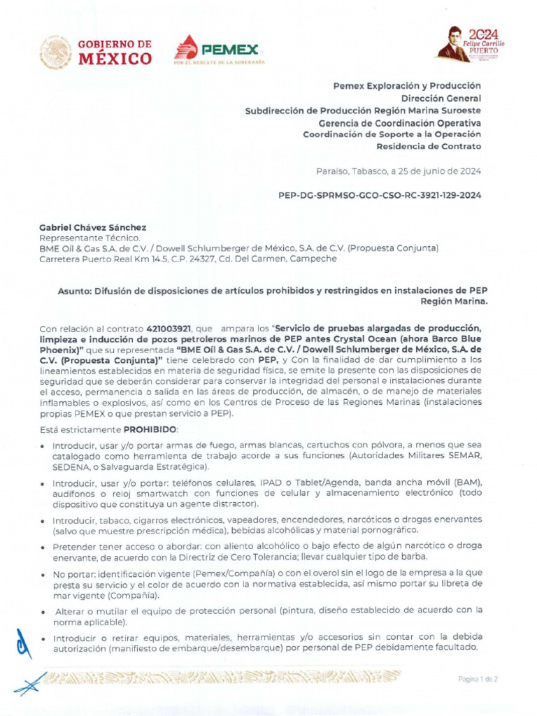 AR Oficio PEP 129-2024 Difus. Dispo. Articulos Prohib. y Restring ...