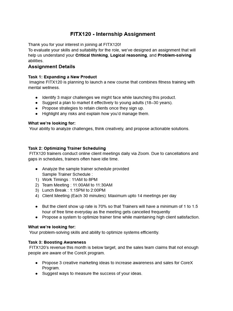 FITX120 Internship Assignment Guide | PDF
