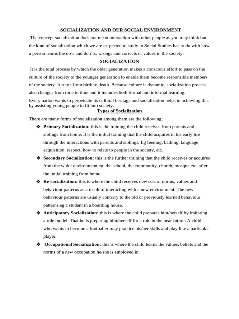 Understanding Socialization Processes | PDF | Socialization | Deviance ...