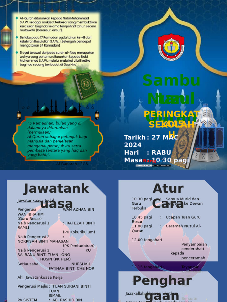 Sambutan Nuzul Quran SKBS 2024 NEW | PDF