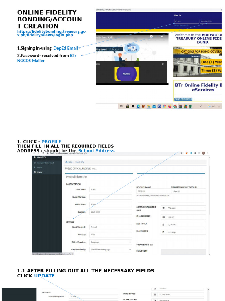 Online Fidelity Bonding Walkthrough | PDF
