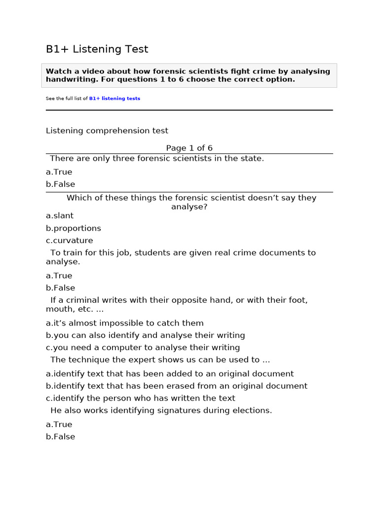 7 Listening Test | PDF