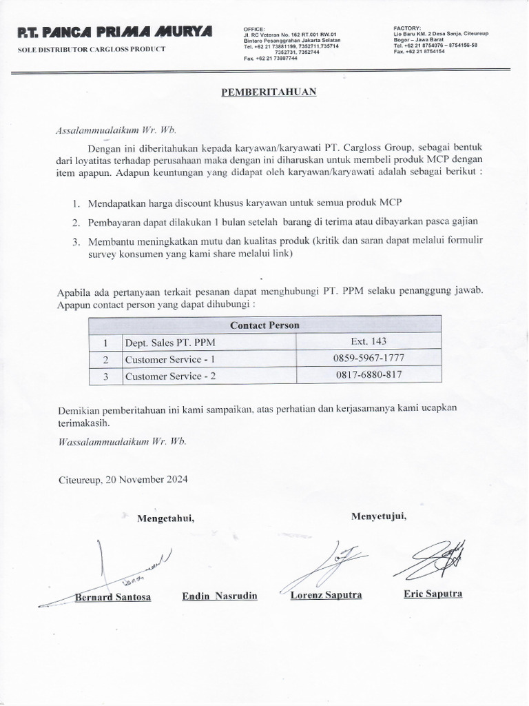 Scan Surat Edaran Pembelian Wajib Produk MCP | PDF