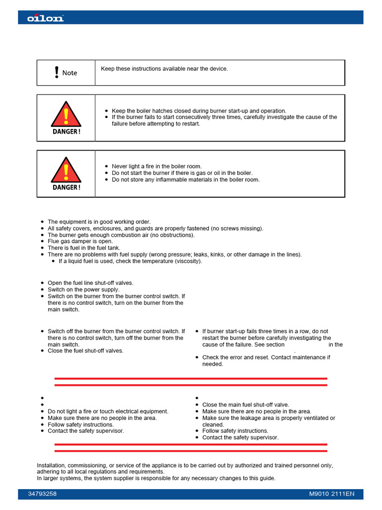 M9010-2111EN-Quick-reference-for-starting-and-stopping | PDF | Boiler ...