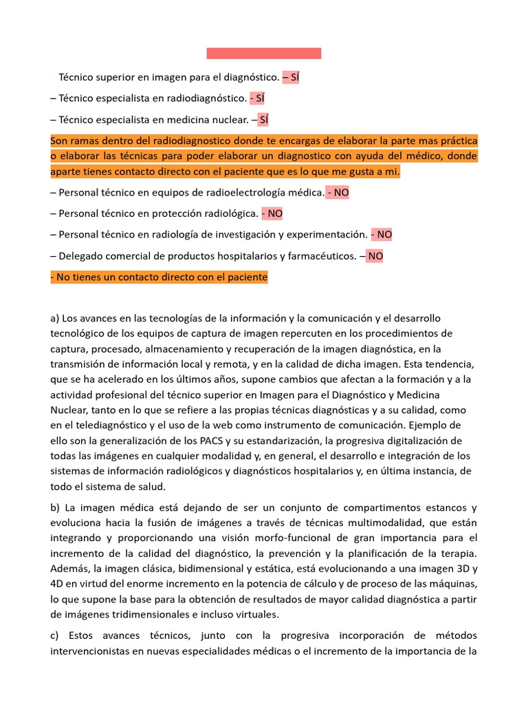 Preguntas Fol U.3 | PDF | Radiología | Imagenes medicas