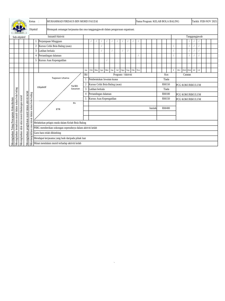 Oppm Pintas Kelab Bola Baling 2025 | PDF