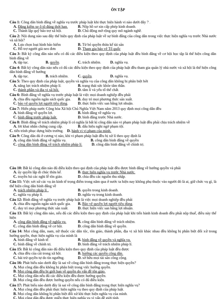 ÔN TẬP KTPL 11. GKII | PDF