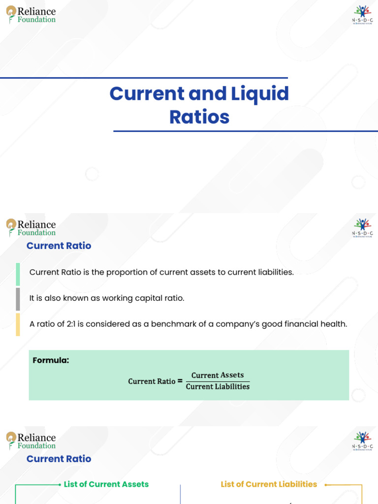 Current and Liquid Ratios | PDF | Market Liquidity | Dividend