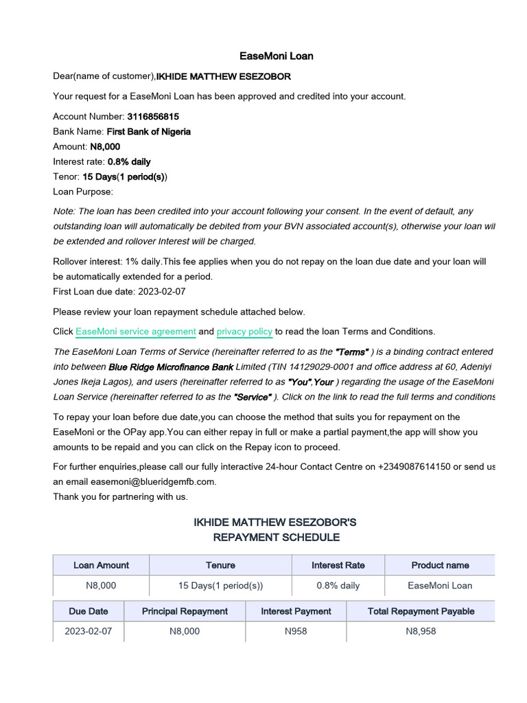 EM2023012400001511F23FAEaseMoni Loan Contract | PDF