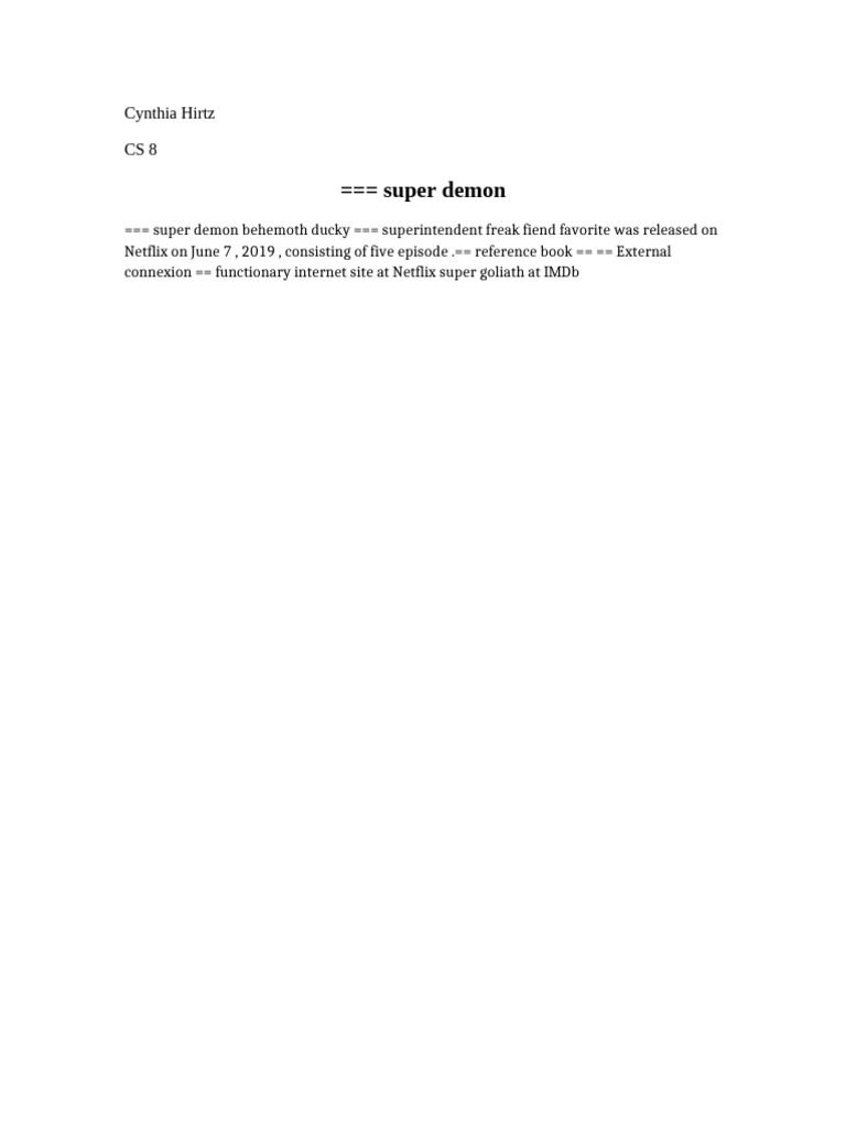 8 Super Demon | PDF