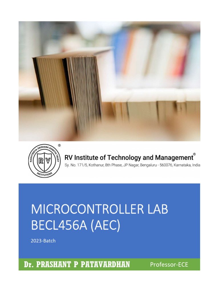 Microcontroller Lab BECL456A Manual-PPP | PDF | Microcontroller | Central Processing Unit