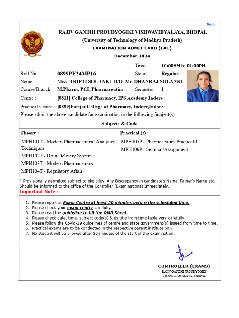 Admit Card (2) | PDF