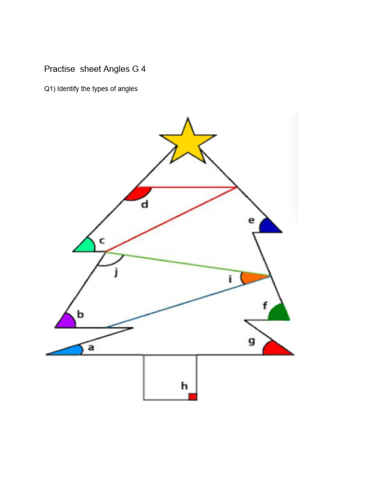 Types of Angles Practice Sheet G4 | PDF