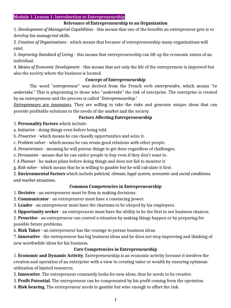 Entrepreneurship-Reviewer 085402 | PDF | Entrepreneurship | Market ...