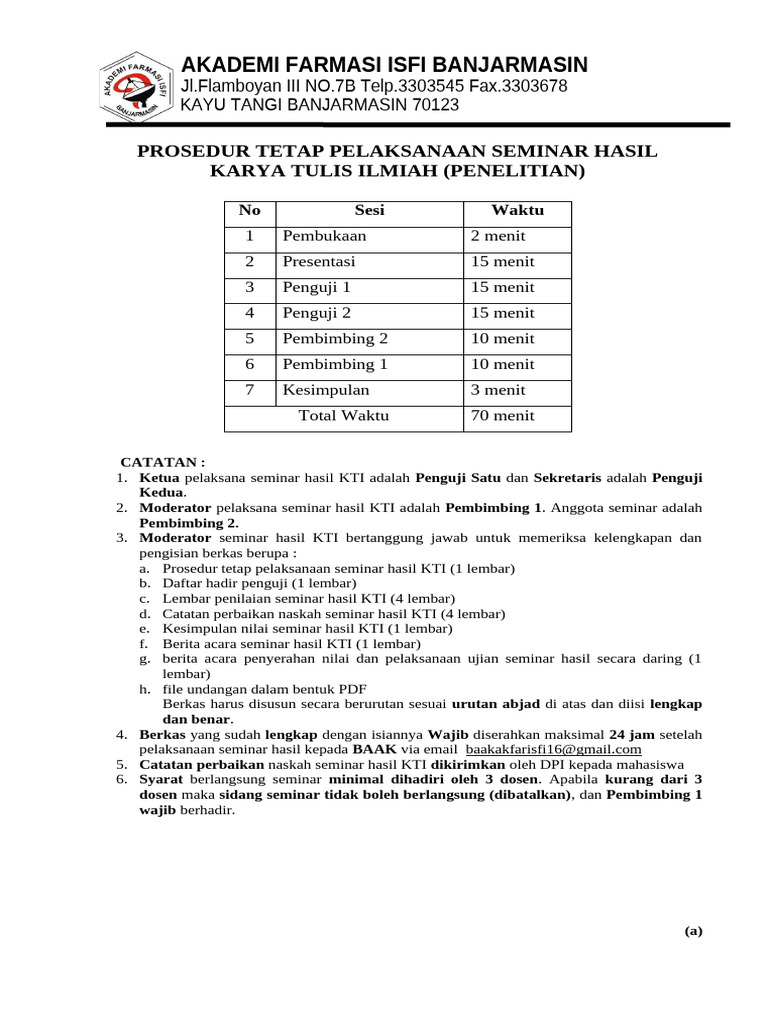 Kelengkapan Berkas Seminar Hasil KTI 2020 Penelitian Rev Ok | PDF