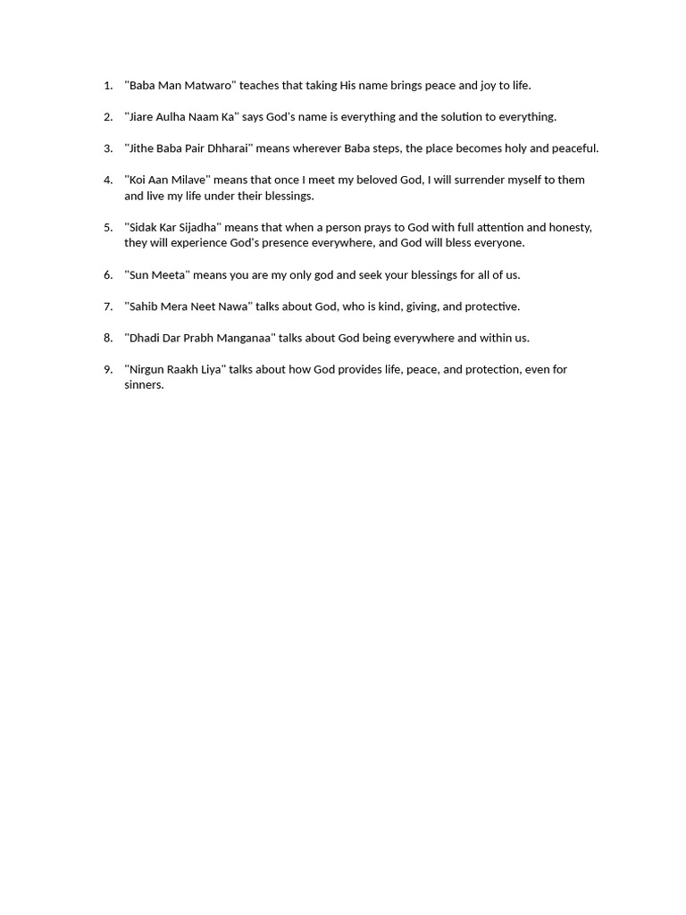 Baba Man Matwaro | PDF