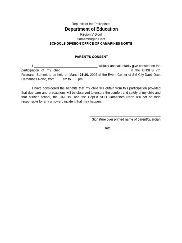 Parents Consent | PDF