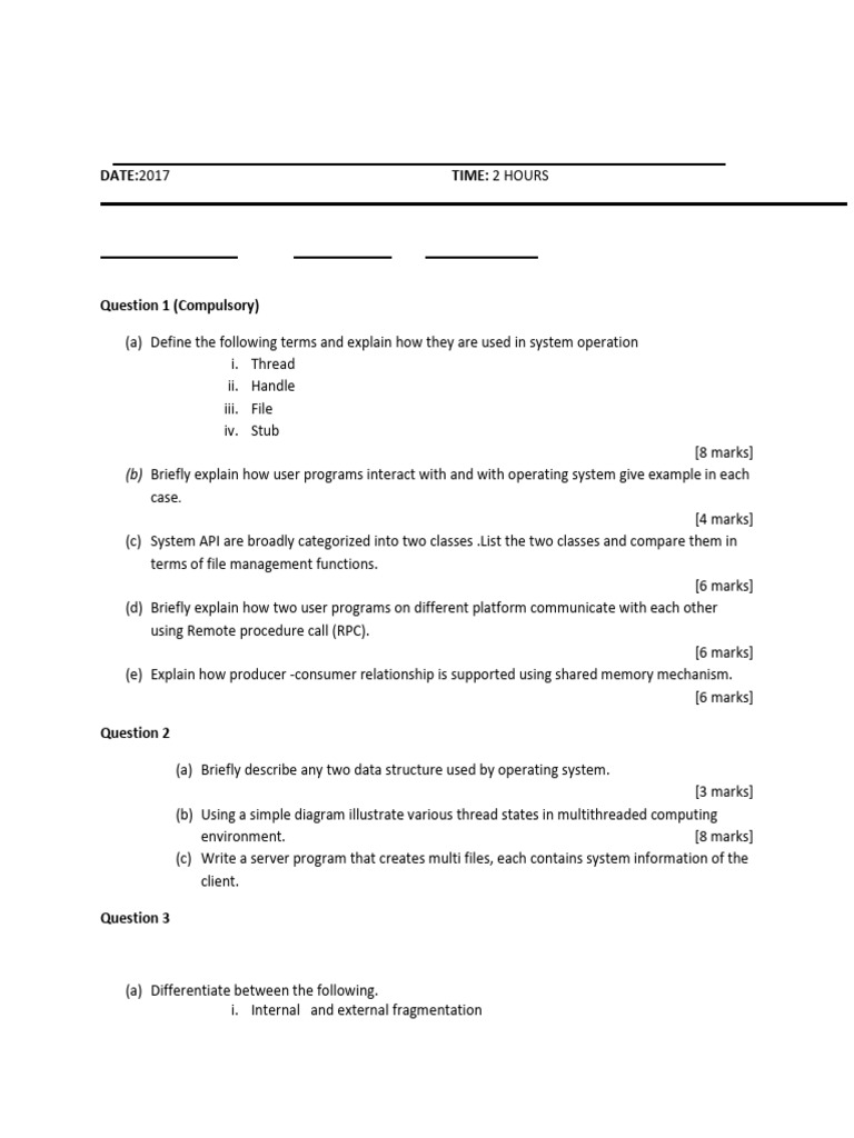 CCS 3301 Systems Programming | PDF | Thread (Computing) | Operating System