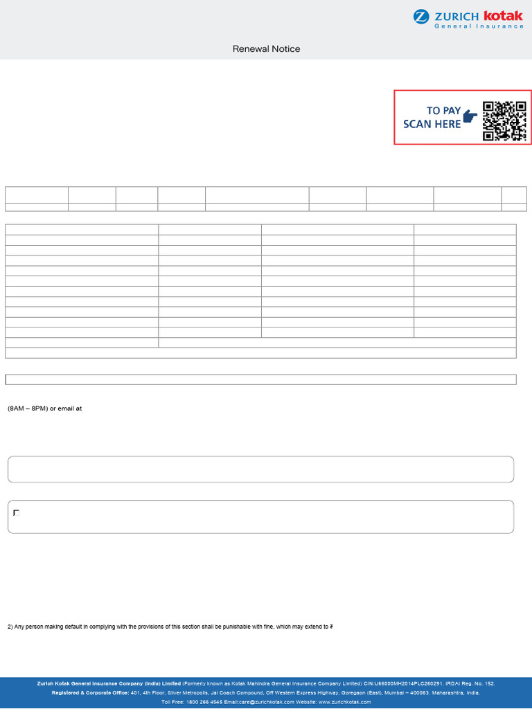 In Case of A Claim Post This Renewal Notice Generation The NCB Discount ...