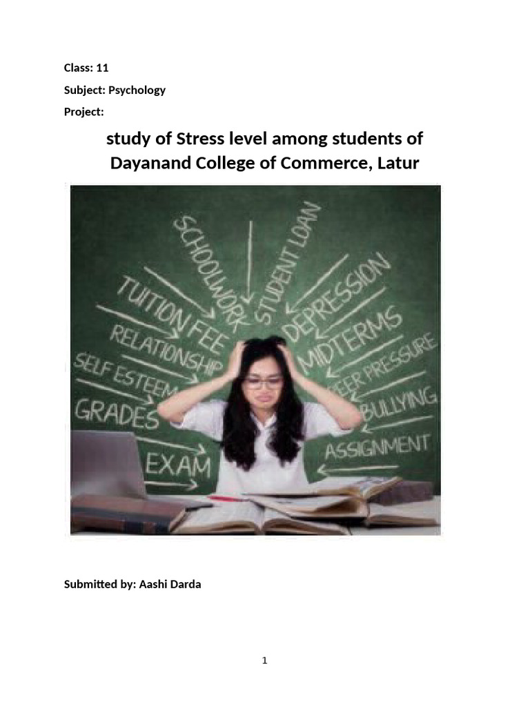 Aashi Darda Psychology Project | PDF | Stress (Biology) | Survey Methodology