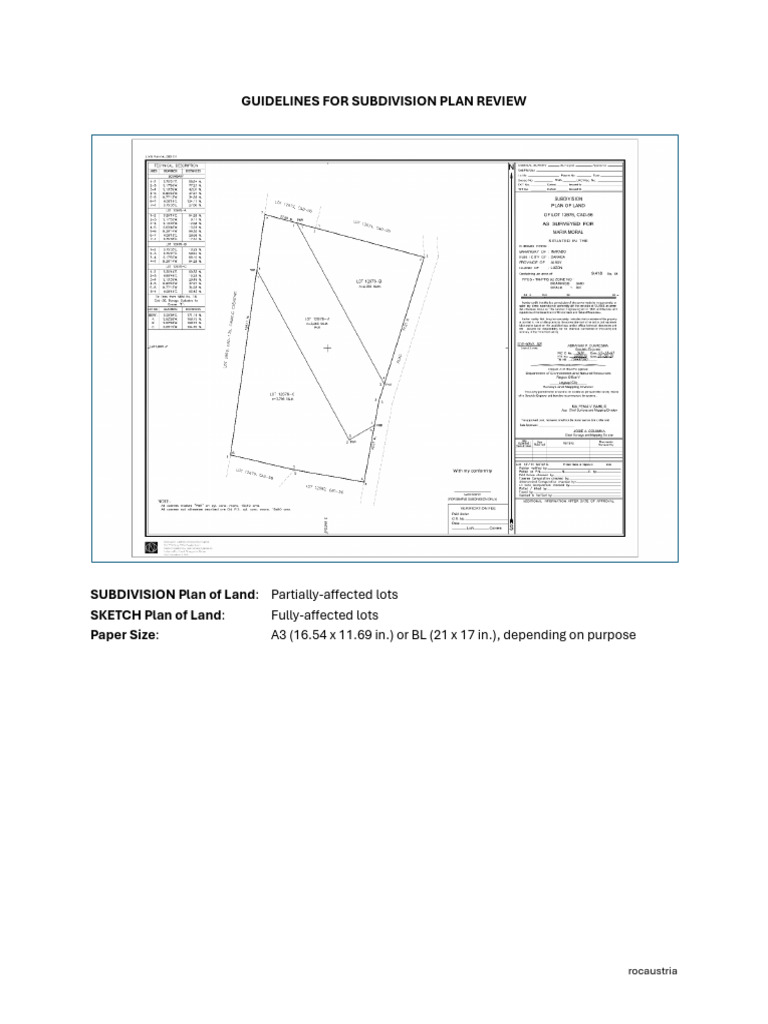 Guidelines For Subdivision Plan Review | PDF | Surveying