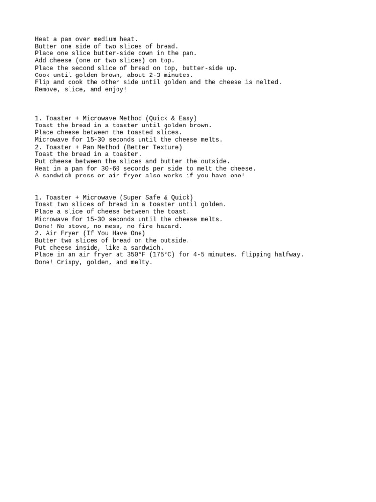 How To Make Grilled Cheese Sandwiches | PDF