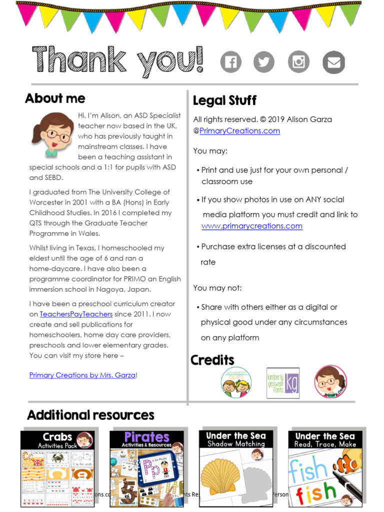 Thank You!: Legal Stuff About Me | PDF | Teachers | Schools