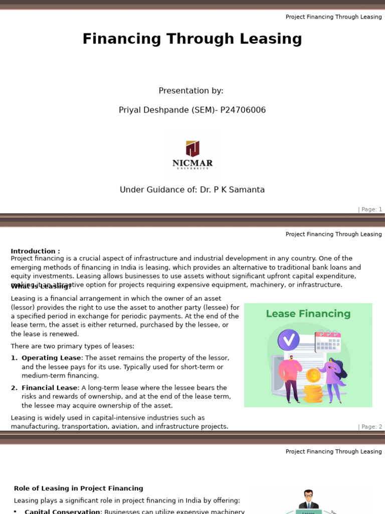 Project Financing Through Leasing-1 | PDF | Rail Transport | Lease