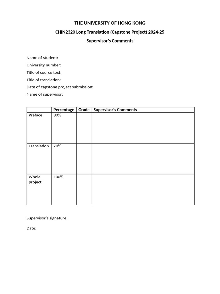 CHIN2320 Capstone Project Report 2024-25 (15 June 2024) | PDF