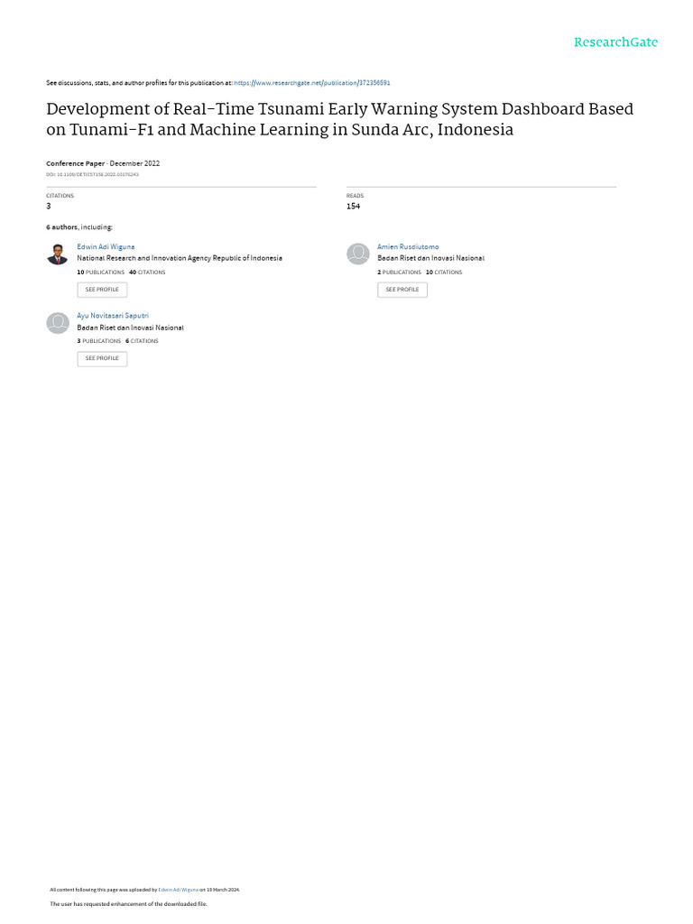 Development of Real-Time Tsunami Early Warning System Dashboard Based ...