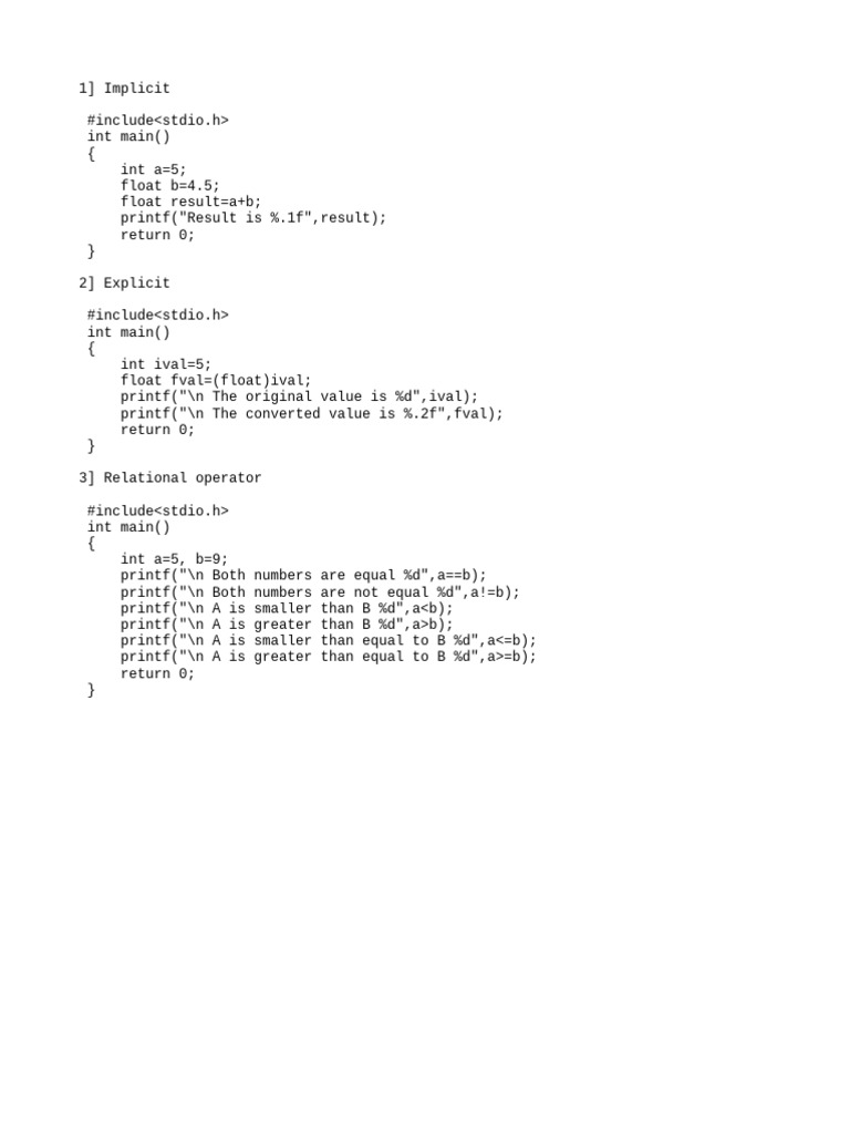 C Programming Basics: Implicit and Explicit Conversions | PDF