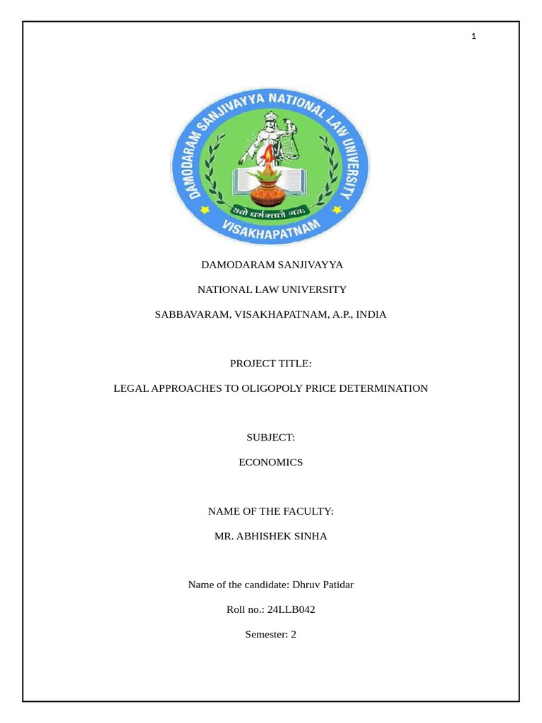 Dhruv Patidar Eco Project | PDF | Oligopoly | Competition Law