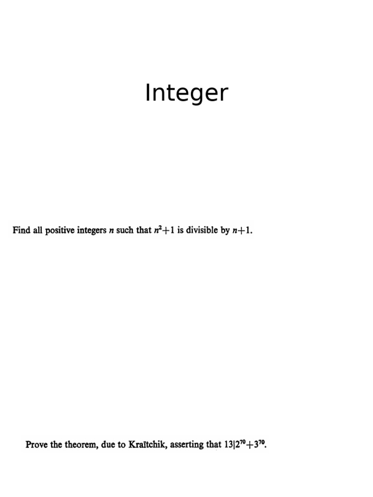 Integer -Questions | PDF