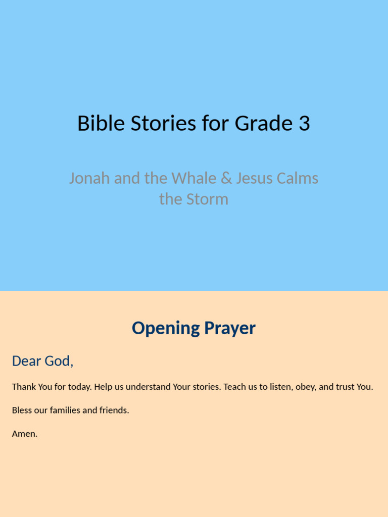Bible Stories 1 Hour Lesson | PDF