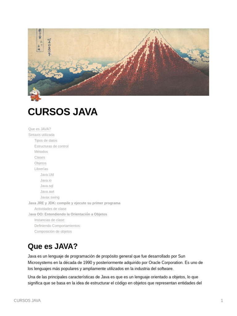 Introducción a Cursos de Java | PDF | Java (lenguaje de programación) | Herencia (Programación ...