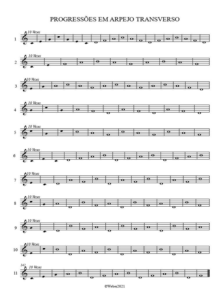 3 Progressões Arpejo Transverso | PDF