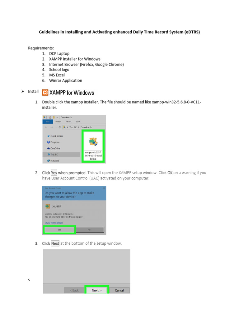 Guidelines in Installing and Activating Enhanced Daily Time Record ...