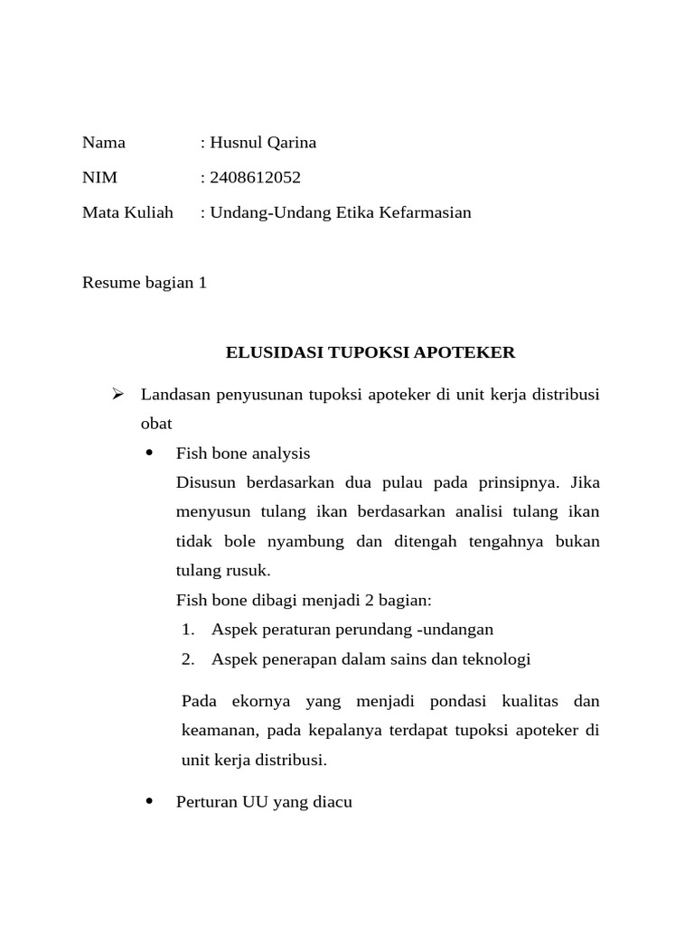 Tupoksi Apoteker dalam Distribusi Obat | PDF