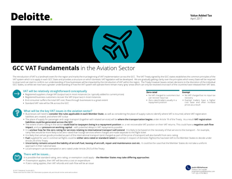 GCC VAT in Aviation Sector Overview | PDF | Value Added Tax | Taxes