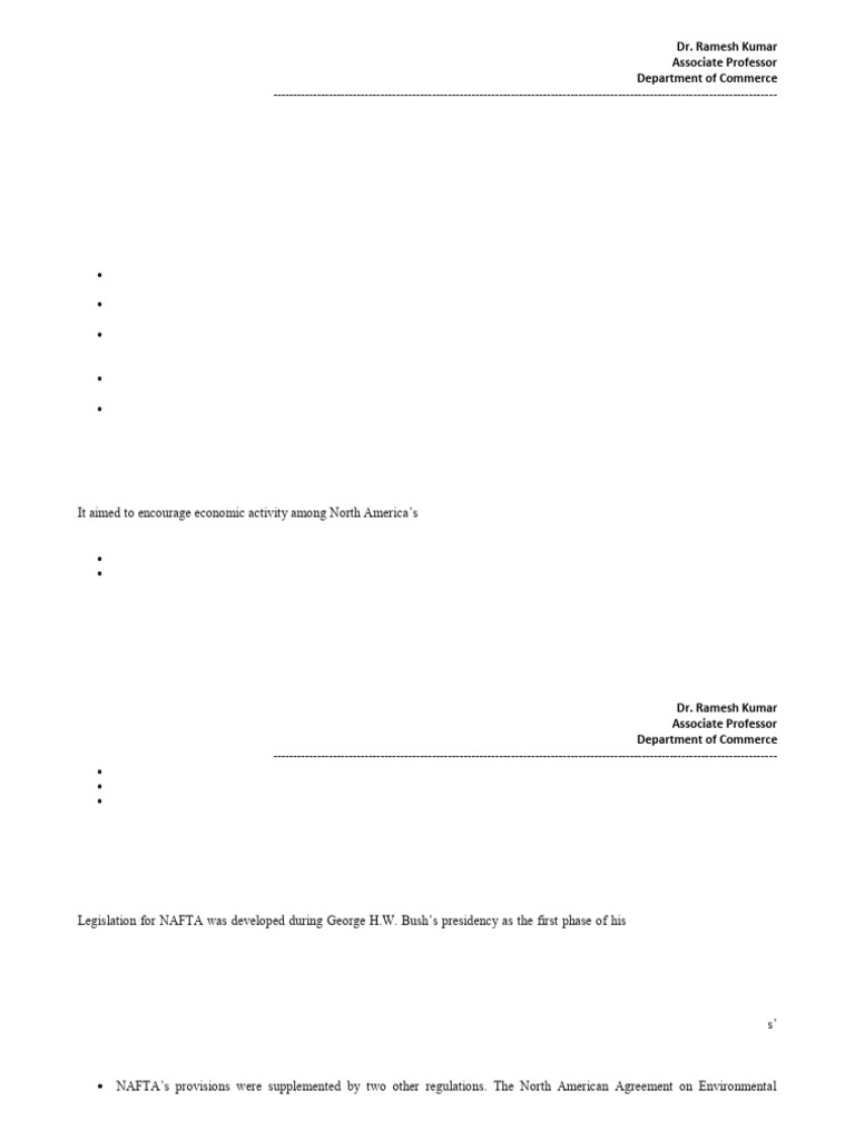 Overview of NAFTA and Its Impact | PDF | North American Free Trade ...