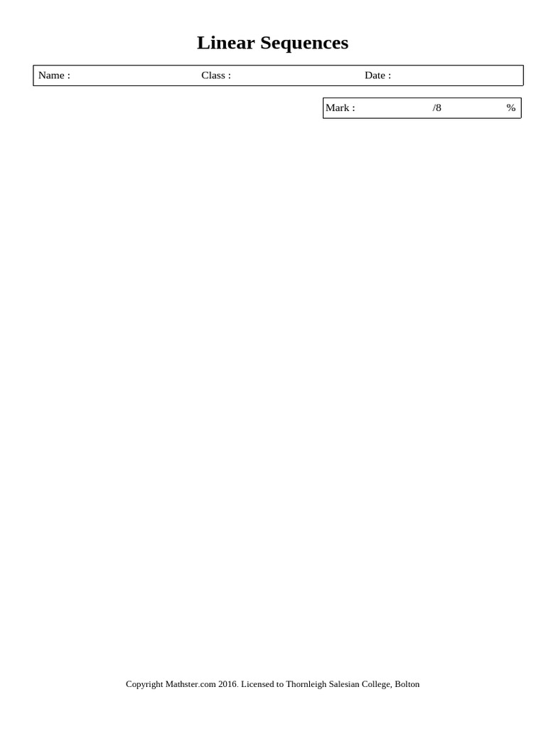 Linear Sequences - 3 | PDF