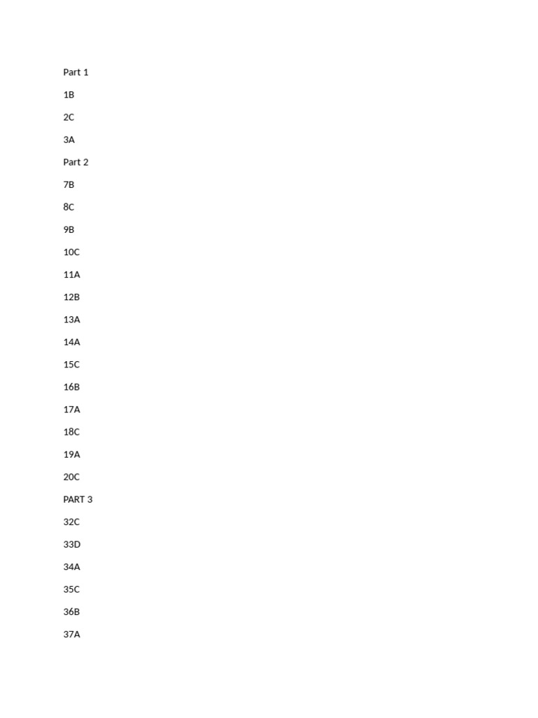 Comprehensive Answer Key Overview | PDF