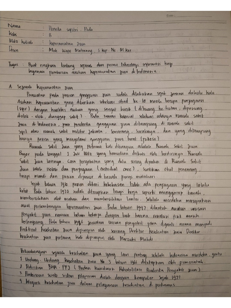 Tugas Keperawatan Jiwa Pak Wafri (DESVITA SAFITRI) | PDF