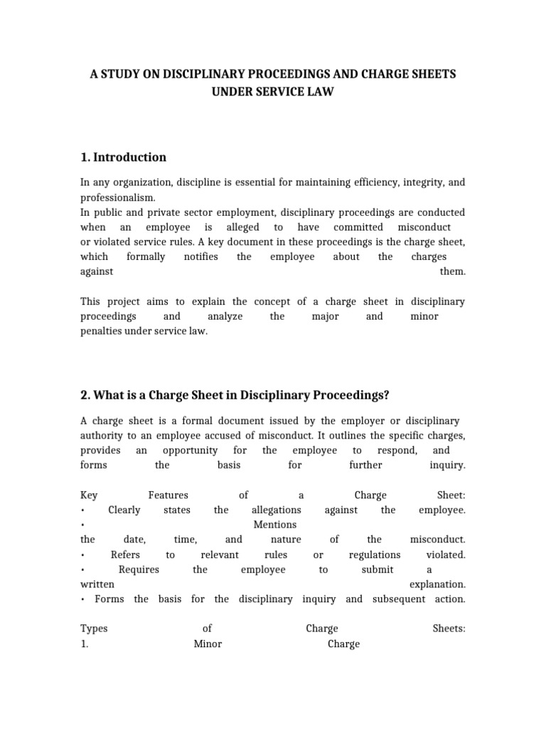 Disciplinary Proceedings and Charge Sheets | PDF | Employment | Disciplines