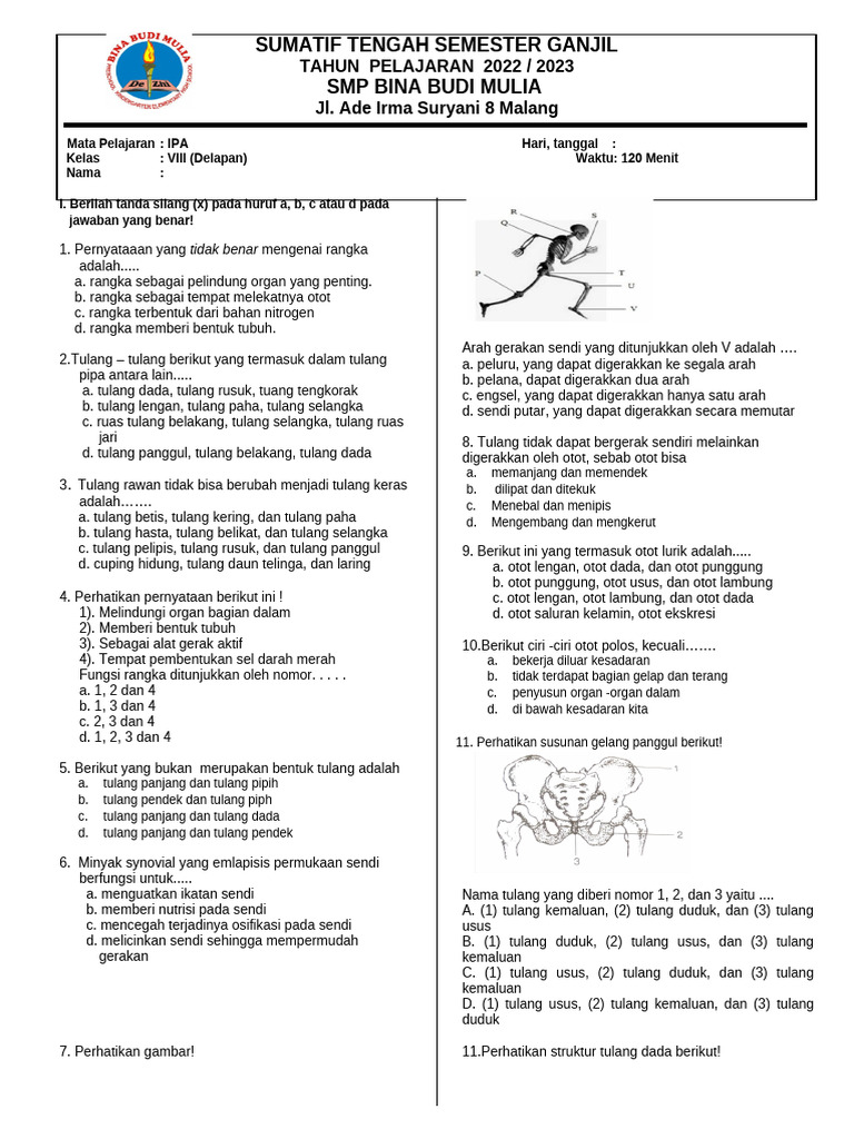 PTS (Ipa) Kelas 8 2025 | PDF