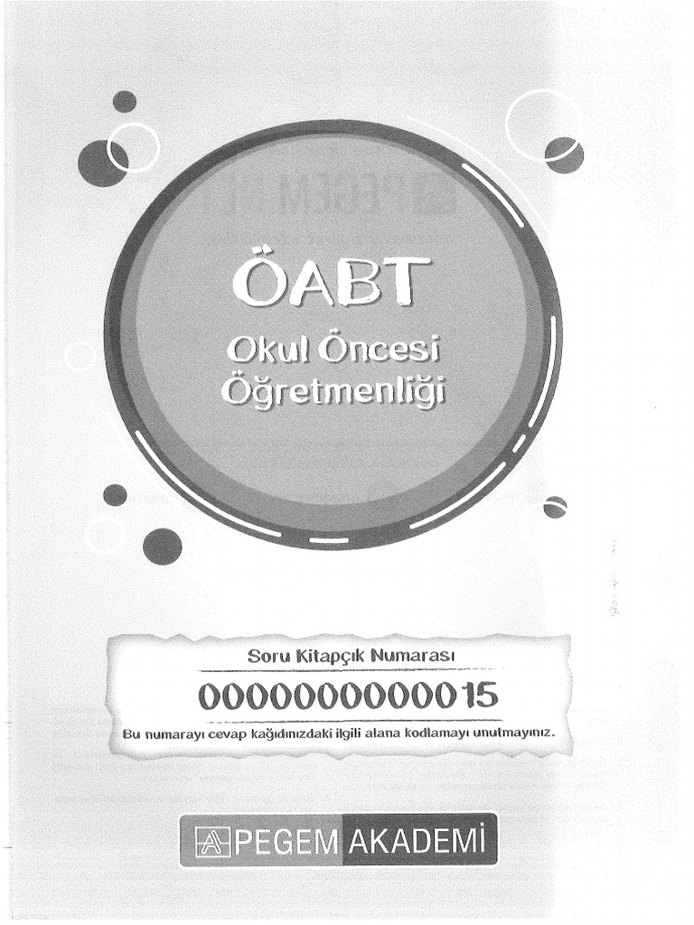 Pegem Okul Öncesi̇ 15 | PDF
