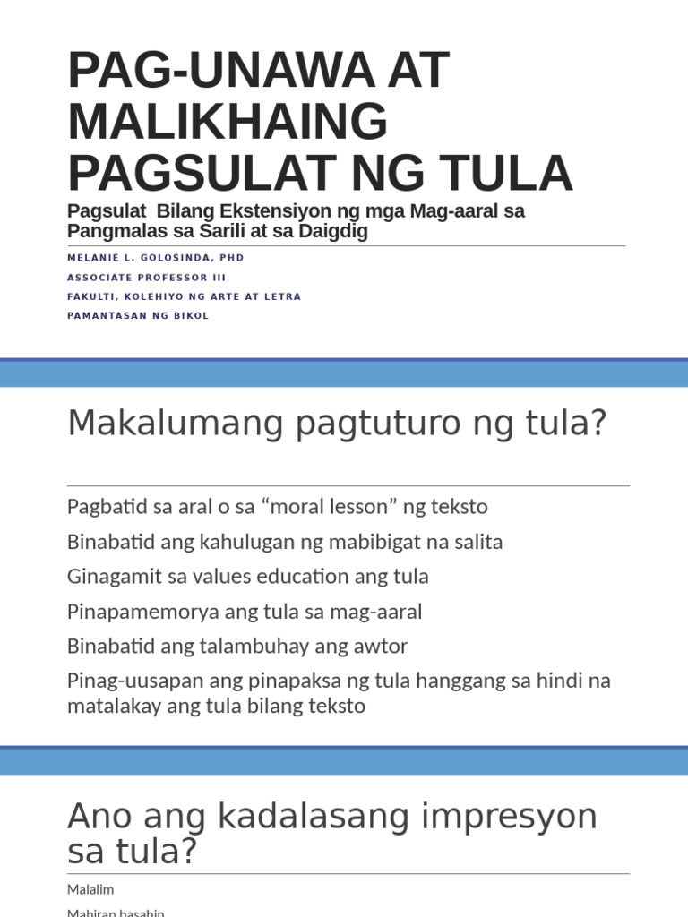 Malikhaing Pagsulat Ng Tula | PDF